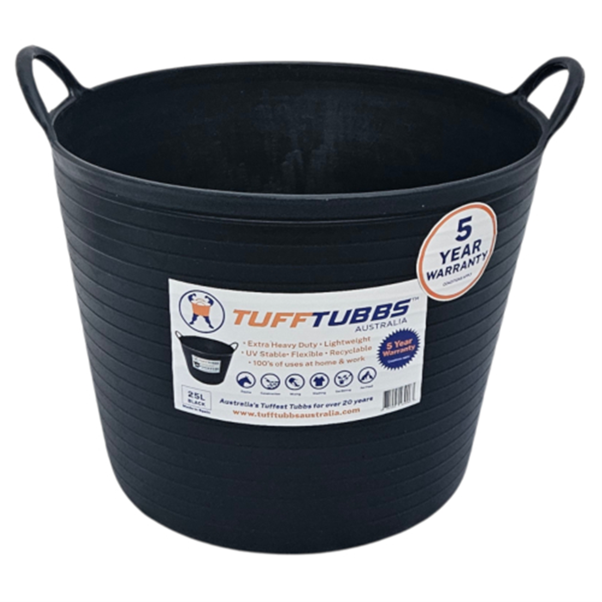 Tuff Tubb Black 25L | Raymonds Warehouse