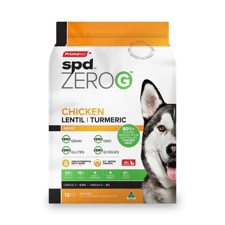 Prime100 SPD ZeroG Chicken, Lentil & Turmeric Dog Food - Raymonds Warehouse