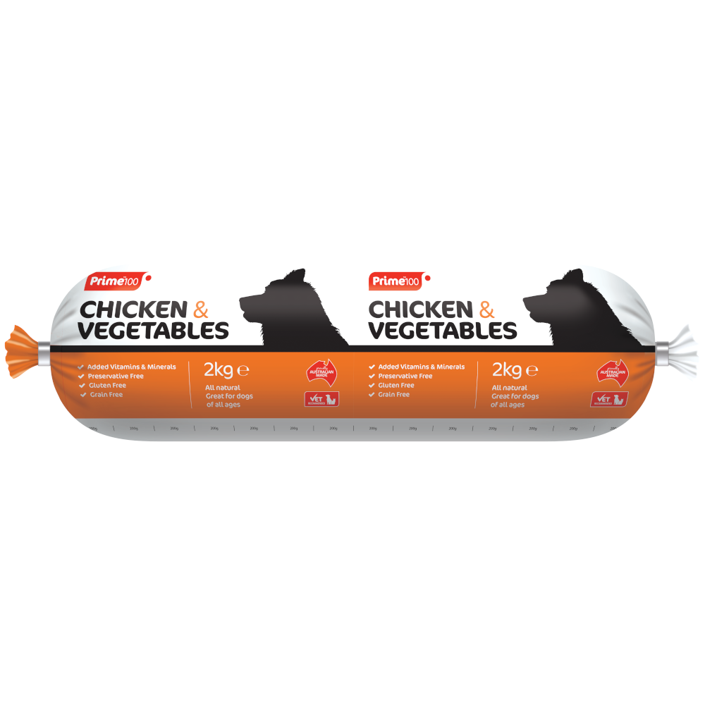 Prime100 Chicken & Vegetable Roll Dog Food - Raymonds Warehouse